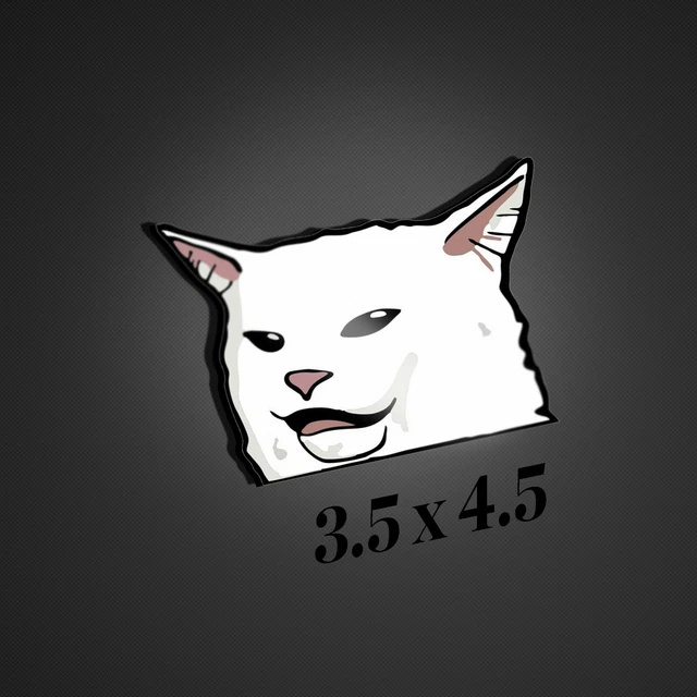 CONFUSED CAT MEME sticker cat meme peeker Vinyl Decal Car Bumper ...