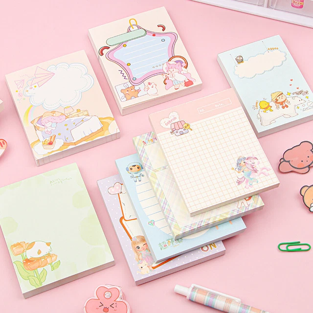 CARTOON NOTE PAD Cute Note Paper Tearable Ledger Book Little Memo Pad ...