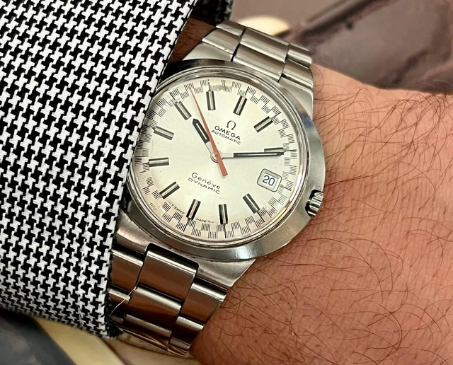 VINTAGE WATCH OMEGA Geneve Dynamic Automatic Racing Track Dial Date ...