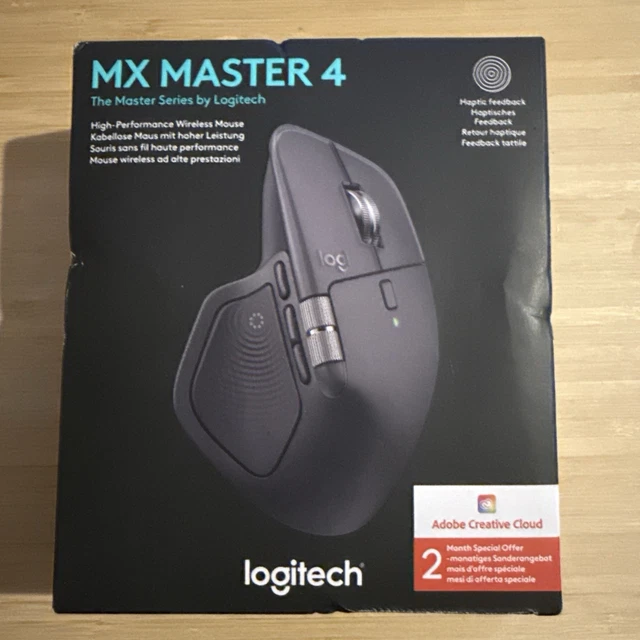 LOGITECH MX MASTER 4 HIGH PERFORMANCE WIRELESS MOUSE BLACK BNIB Windows ...