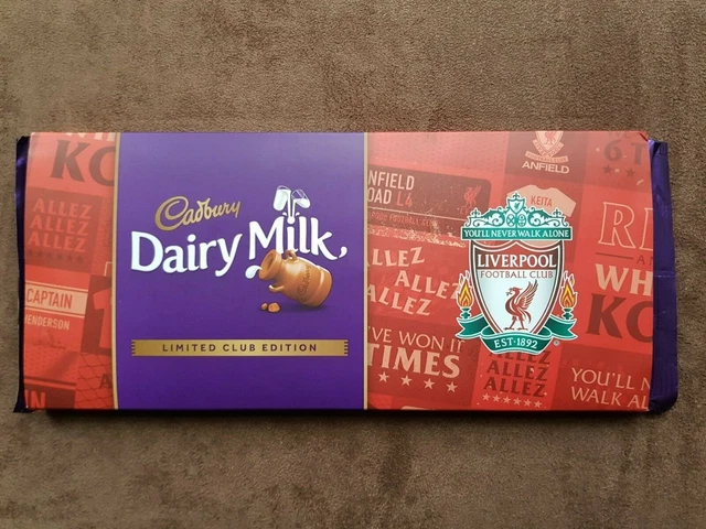 LIVERPOOL FC - HUGE CADBURY DAIRY MILK CHOCOLATE BAR *LIMITED CLUB ...