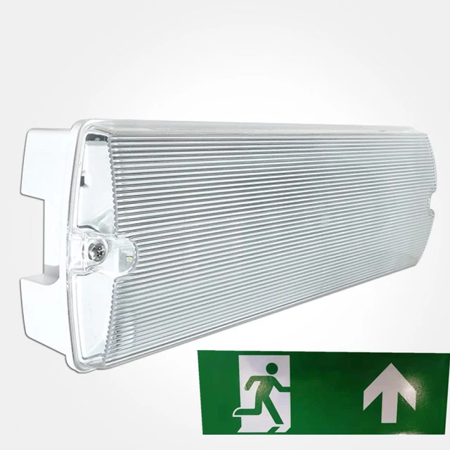 FIRE EXIT LAMP LED Emergency Light Bulkhead Sign Maintained/non ...