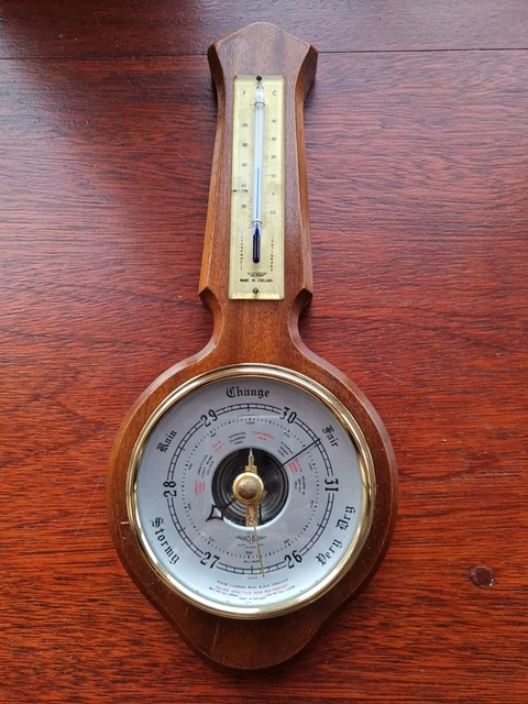 VINTAGE BAROMETER SMITHS Baratherm SB Wooden Wall Mounted Weather ...
