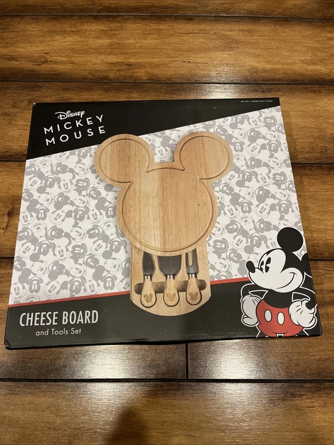 DISNEY CLASSIC MICKEY Mouse Wooden Charcuterie Cheese Board with Cheese ...