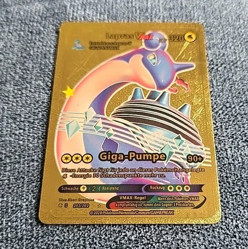 LAPRAS VMAX - Gold Foil Pokemon Card Fan Art Card EUR 1,99 - PicClick DE