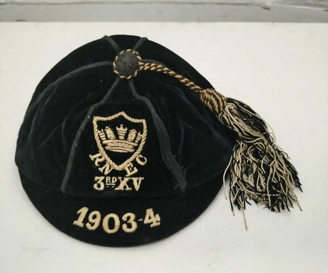 PRE WW1 BRITISH Royal Navy Engineering Corps Rugby Sports Velvet Cap ...