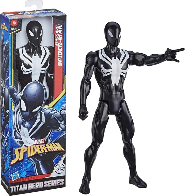 SPIDER-MAN ACTION FIGURE Titan Hero Series 12-Inch Marvel Black Suit ...