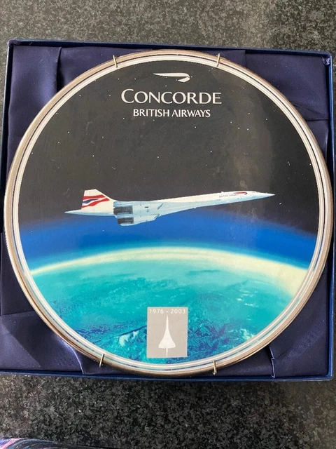 BRADFORD EXCHANGE BONE China Plate Marking The Last flight of Concorde ...