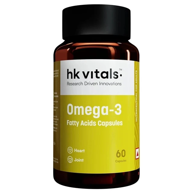 HEALTHKART HK VITALS Omega 3 (60 Fish Oil Capsules) £19.70 - PicClick UK