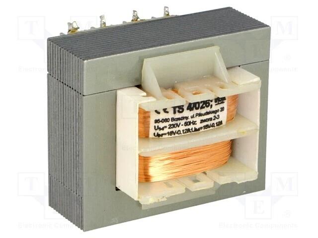 TRASFORMATORE: RETE 230VAC 0,12A 4VA 18V 0,12A IP00 TS4/026 ...