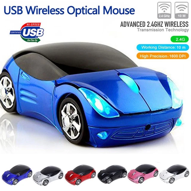 LIGHTING GAMING OPTICAL 2.4GHz 3D Car Shape Mice Wireless Mouse For PC ...