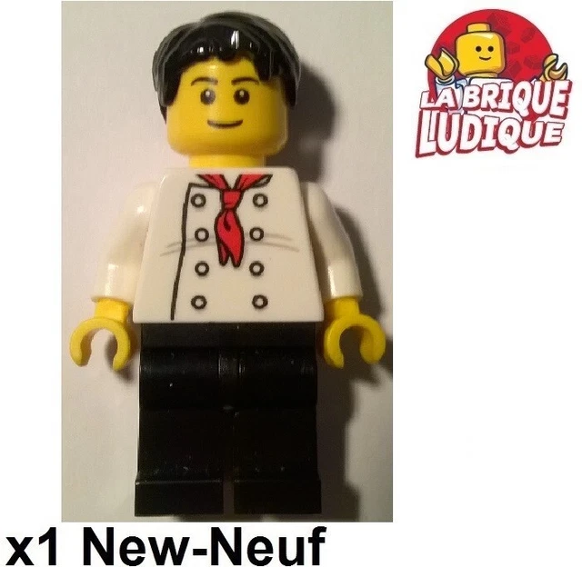 LEGO FIGURINE MINIFIG City homme chef cuisinier foulard cook sourire ...