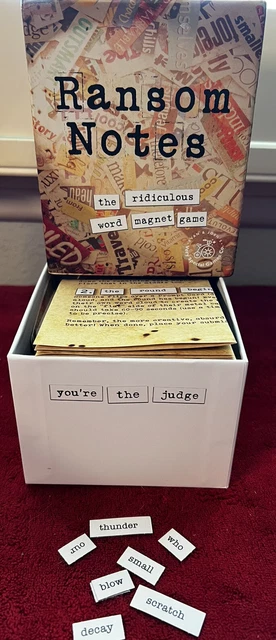 RANSOM NOTES THE Ridiculous Word Magnet Party Game, 2023 COMPLETE $35. ...
