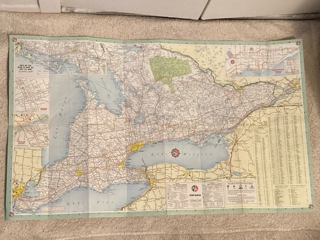VINTAGE 1965 BRITISH-AMERICAN Oil Company BA Road Map of ONTARIO ...