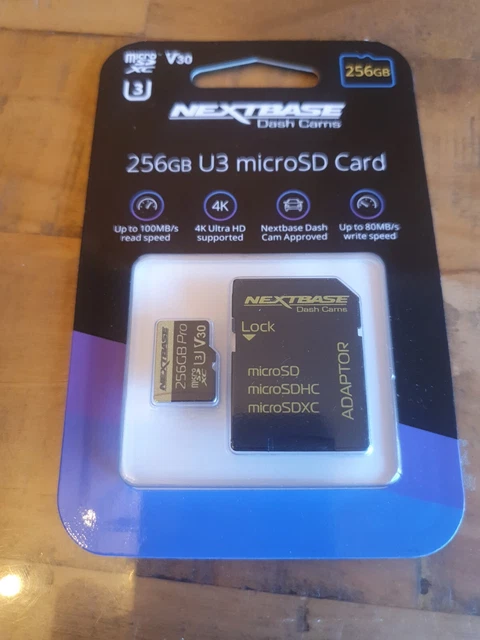 NEXTBASE 256GB U3 Class 10 Micro SD Memory Card 4K Ultra 100mb/s 522GW ...