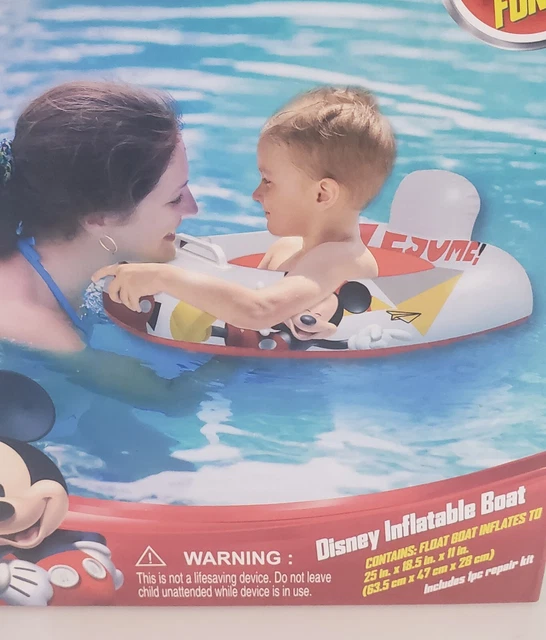 DISNEY JUNIOR MICKEY Mouse Kids Inflatable Boat Pool Float Swim Raft £9 ...