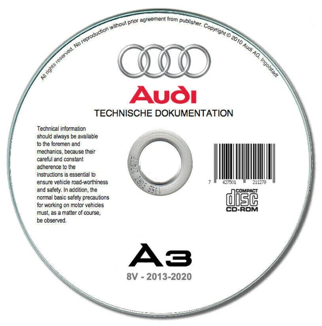 AUDI A3 (8V) 2013-2020 Manuel D'Atelier Sur CD EUR 15,22 - PicClick FR