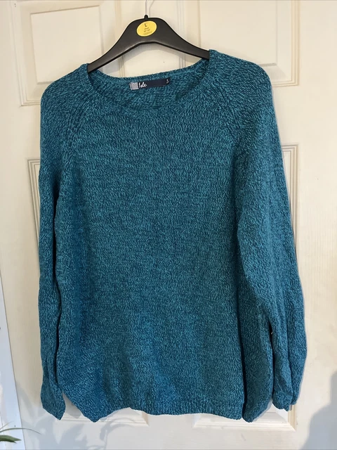 ISLE ESSENTIAL EWM Blue Flex Crew Neck Long Sleeve Knit Jumper Size 22 ...