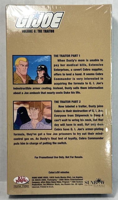 GI JOE CARTOON Volume 8: The Traitor (VHS, 2000) Factory Sealed £11.53 ...