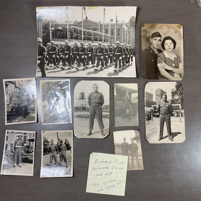 1940S PHOTOGRAPHS US ARMY WWII BUFFORD FISH MILITARY POLICE HAS DETAILS ...
