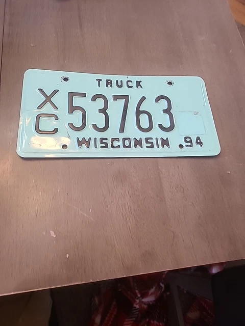 1994 WISCONSIN TRUCK license plate unusual LIGHT BLUE £14.15 - PicClick UK