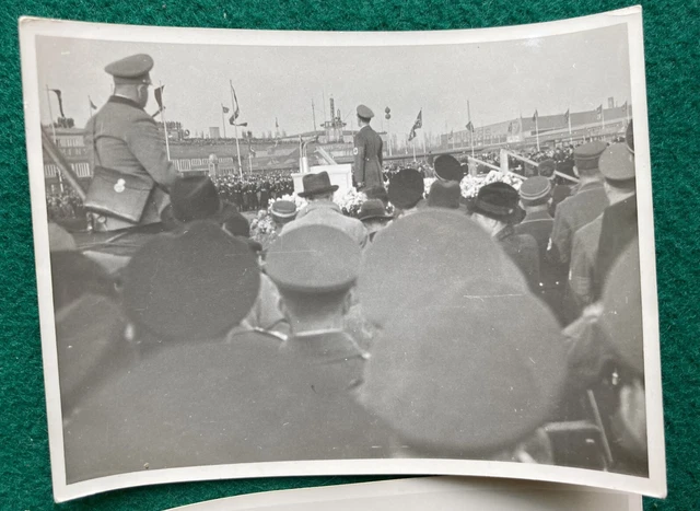 3 WW2 SNAPSHOT photos German SS Goebbels Soldiers War Military rally ...