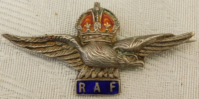 WW1 WORLD WAR ONE SILVER ENAMEL RAF ROYAL AIR FORCE SWEETHEART BROOCH ...