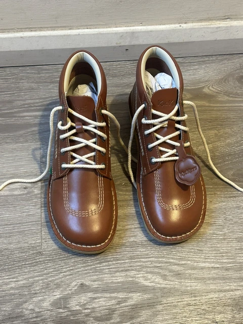 KICKERS KICK HI M Core women’s Brown Leather Ankle Boots Shoes Size UK ...