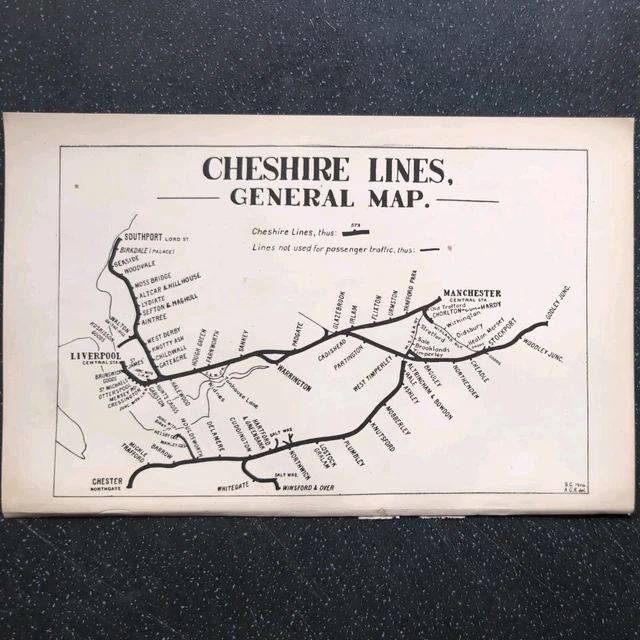 ORIGINAL 1906 RAILWAY map of Cheshire Line's Railways General Map £5.40 ...