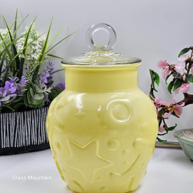 VINTAGE HAZEL ATLAS Glass Lidded Cookie Jar Embossed Gingerbread Man ...