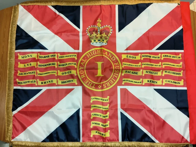 THE ROYAL HIGHLAND Fusiliers 1st Battalion Queen's colours flag. £32.96 ...