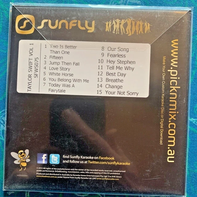 SUNFLY WORLD STARS Karaoke CDG - SFWS 075 - Taylor Swift $25.00 ...