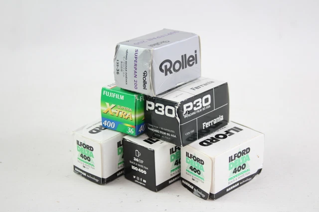 6 X ROLLS of 35mm EXPIRED CAMERA FILM Inc. , Fujifilm, Rollei & Ilford ...