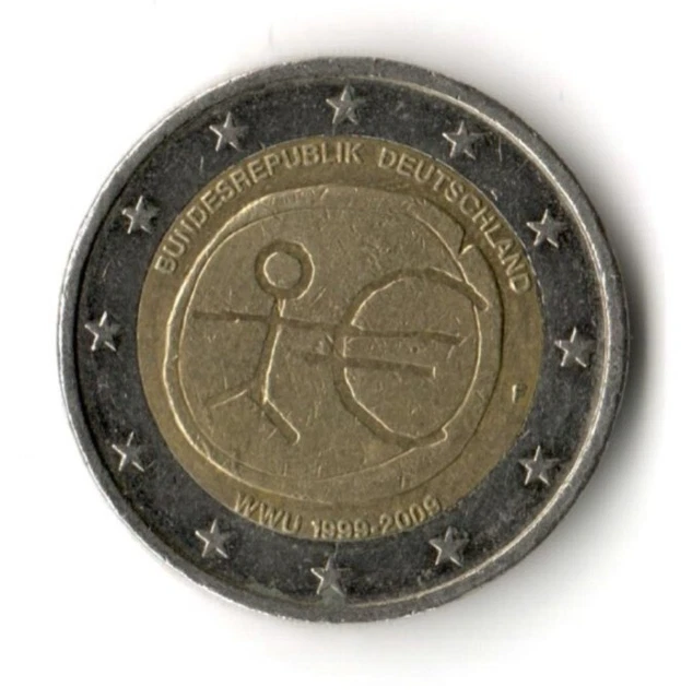 2 EURO MÜNZE Strichmännchen WWU 1999-2009 Bundesrepublik Deutschland F EUR 500,00 - PicClick DE
