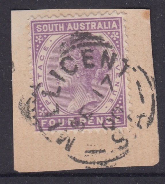 SOUTH AUSTRALIA 'MILLICENT' SC1 squared circle pmk on 2d violet DLR $4. ...
