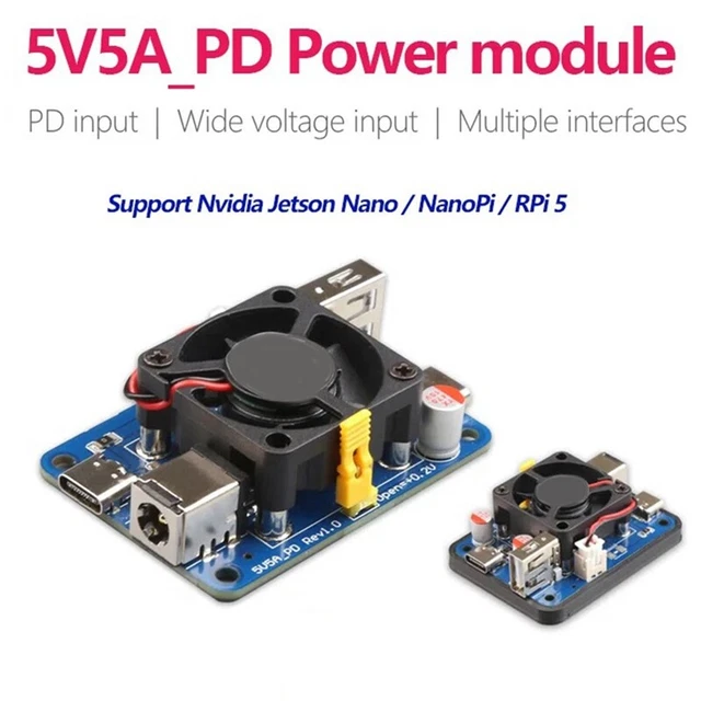 MODULO PD 5V 5A per Raspberry Pi5 modulo USB-C e USB-A a doppia porta ...