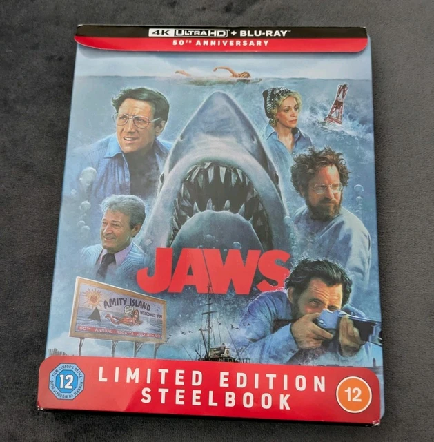 50TH ANNIVERSARY 4K UHD + Blu-ray Jaws Limited Edition Steel Book £42.23 - PicClick UK