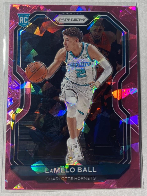 LAMELO BALL 2020-21 Prizm carta rookie parallela ghiaccio incrinata rosa #278 calabroni RC EUR ...