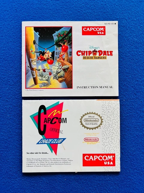 DISNEY'S CHIP 'N Dale Rescue Rangers Capcom NES Manuel Nintendo ...