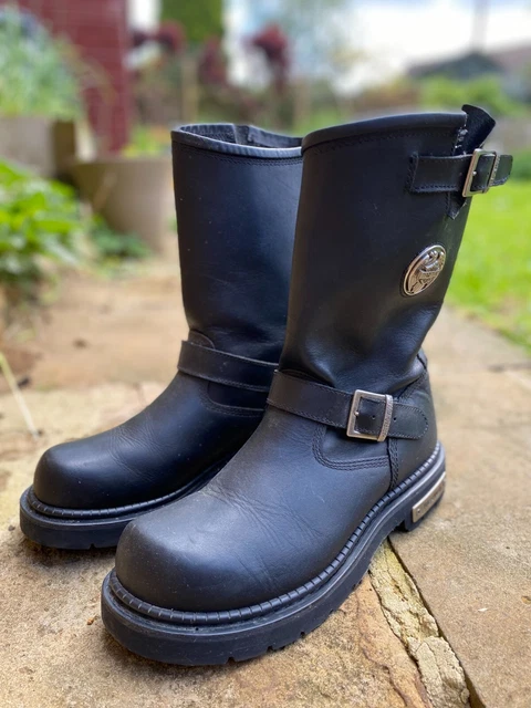 HARLEY DAVIDSON MEN'S Black Mega Conductor Boots Size 9 worn once £225. ...
