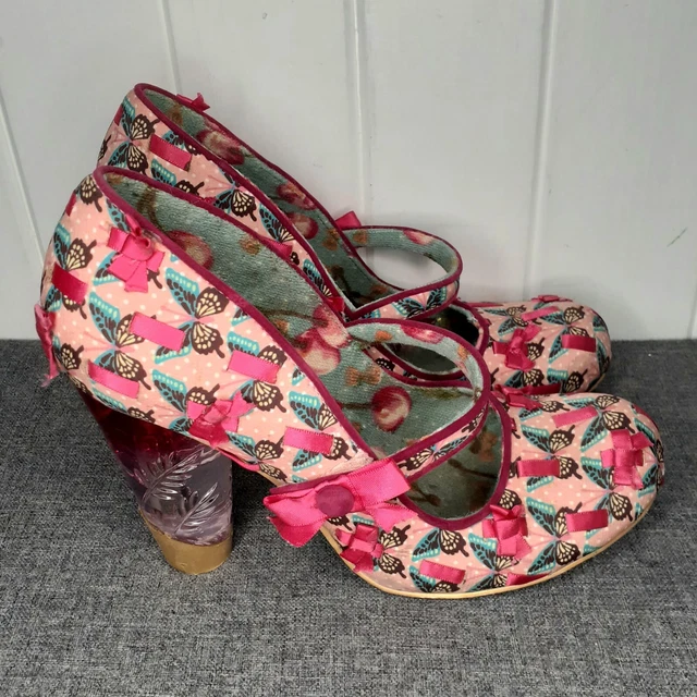 IRREGULAR CHOICE UK 6 EU 39 Secret Pair Pink Butterfly Bow Perspex ...