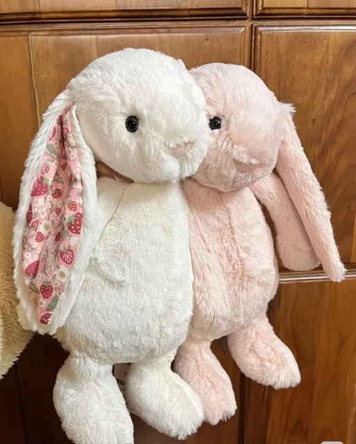 JELLYCAT AUTHENTIC BLOSSOM Cream Medium White /Pink Bunny Berry New ...