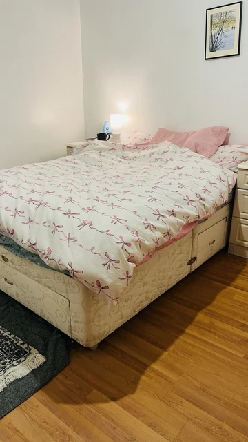 DUBBLE BED WITH Mattress And Two Side Table £187.90 - PicClick UK