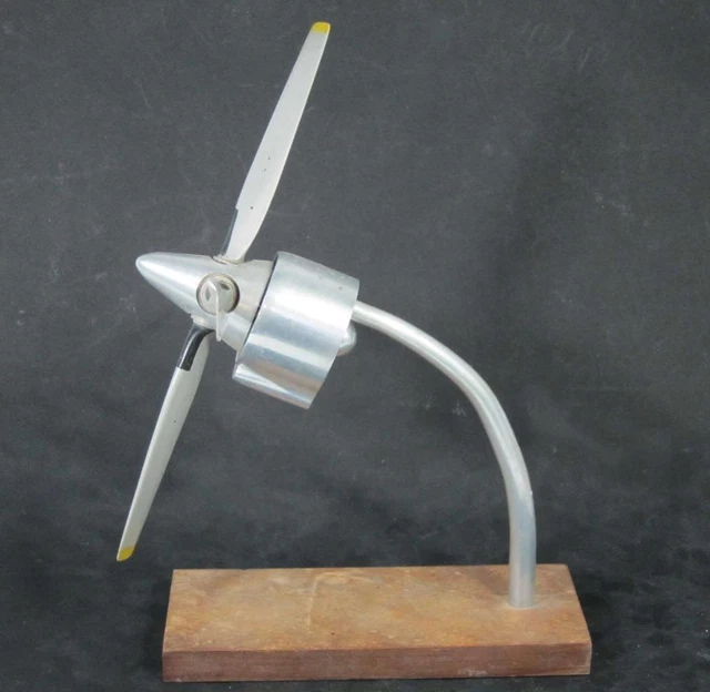 FINE VINTAGE AIRCRAFT Aeroplane Propeller Display Aluminium Desk Top ...