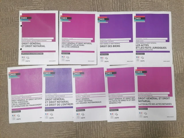MANUEL CNED FASCICULES DROIT GENERAL et DROIT NOTARIAL BTS Notariat ...