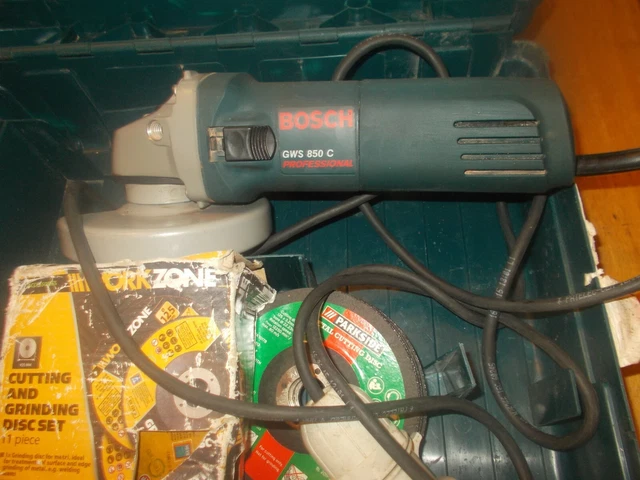 BOSCH GWS 850C Corded Angle Grinder 110V-850C + 14 New Discs + Tool ...