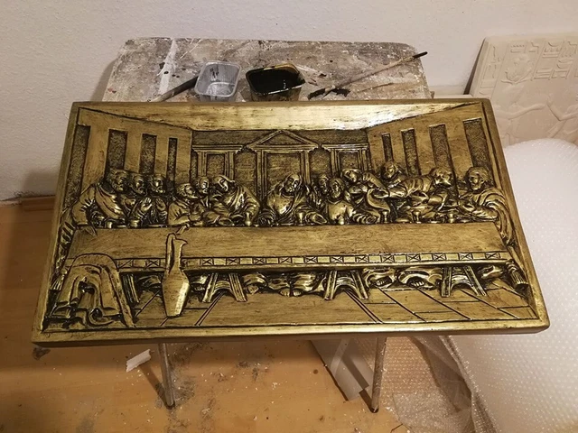 LARGE RELIEF THE Last Supper by Leonardo da Vinci Stucco Gips Sculpture ...