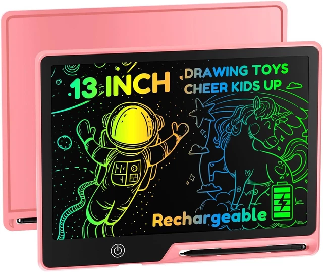 POPERFUN 13 INCH Pink LCD Writing Tablet with Lock for Adult Kids ...
