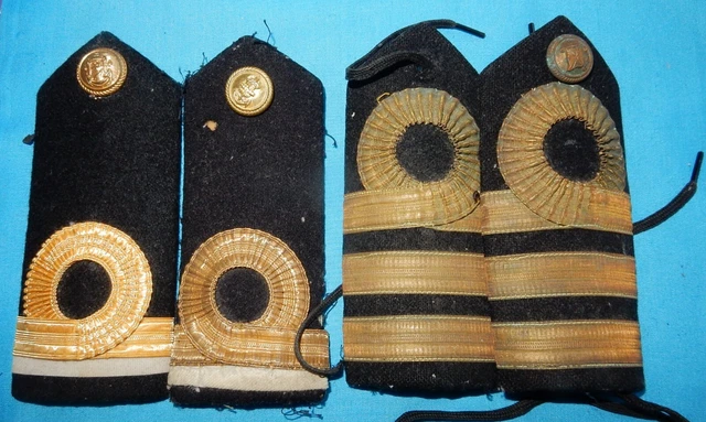 VINTAGE BRITISH ROYAL Navy Rank Insignia Shoulder Boards Various Ranks ...