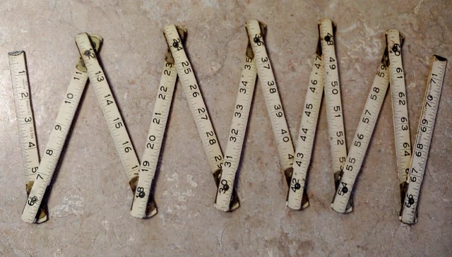 VINTAGE STANLEY VICTOR Number 856F Folding Zig-Zag Ruler 72” Brass ...